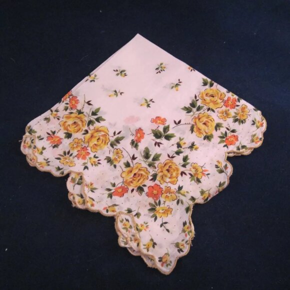 unbranded | Accessories | Vintage Handkerchief Scalloped Edge With ...